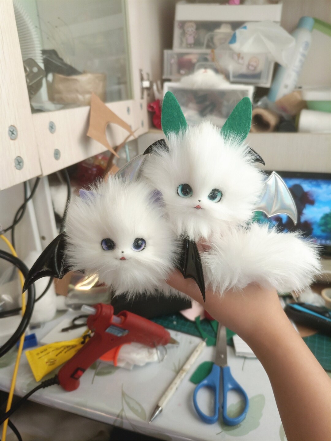 White Flying Bats Doll,simulation Animal Fantasy Devil Babe Toy,demon ...