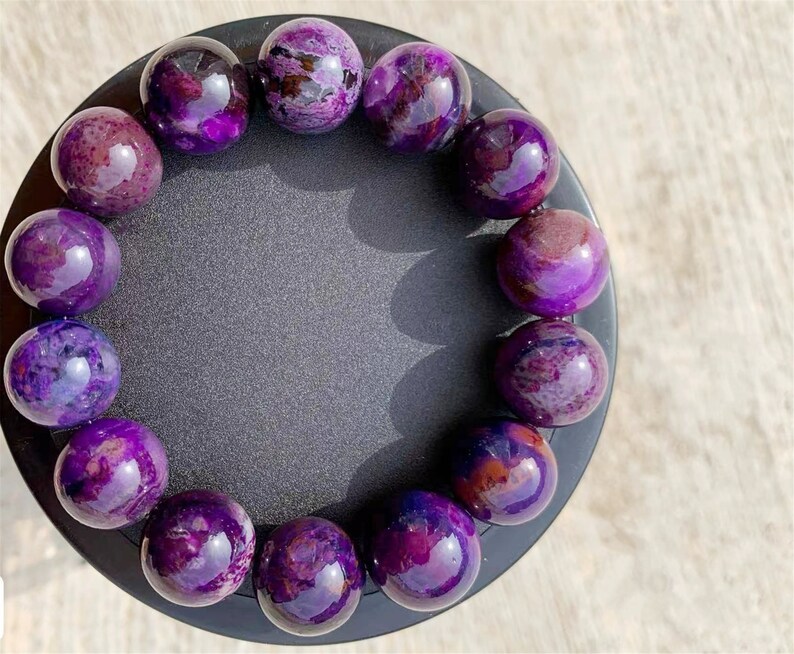 Sugilite Braceletpurple Sugilite Beads Braceletmetaphysical - Etsy