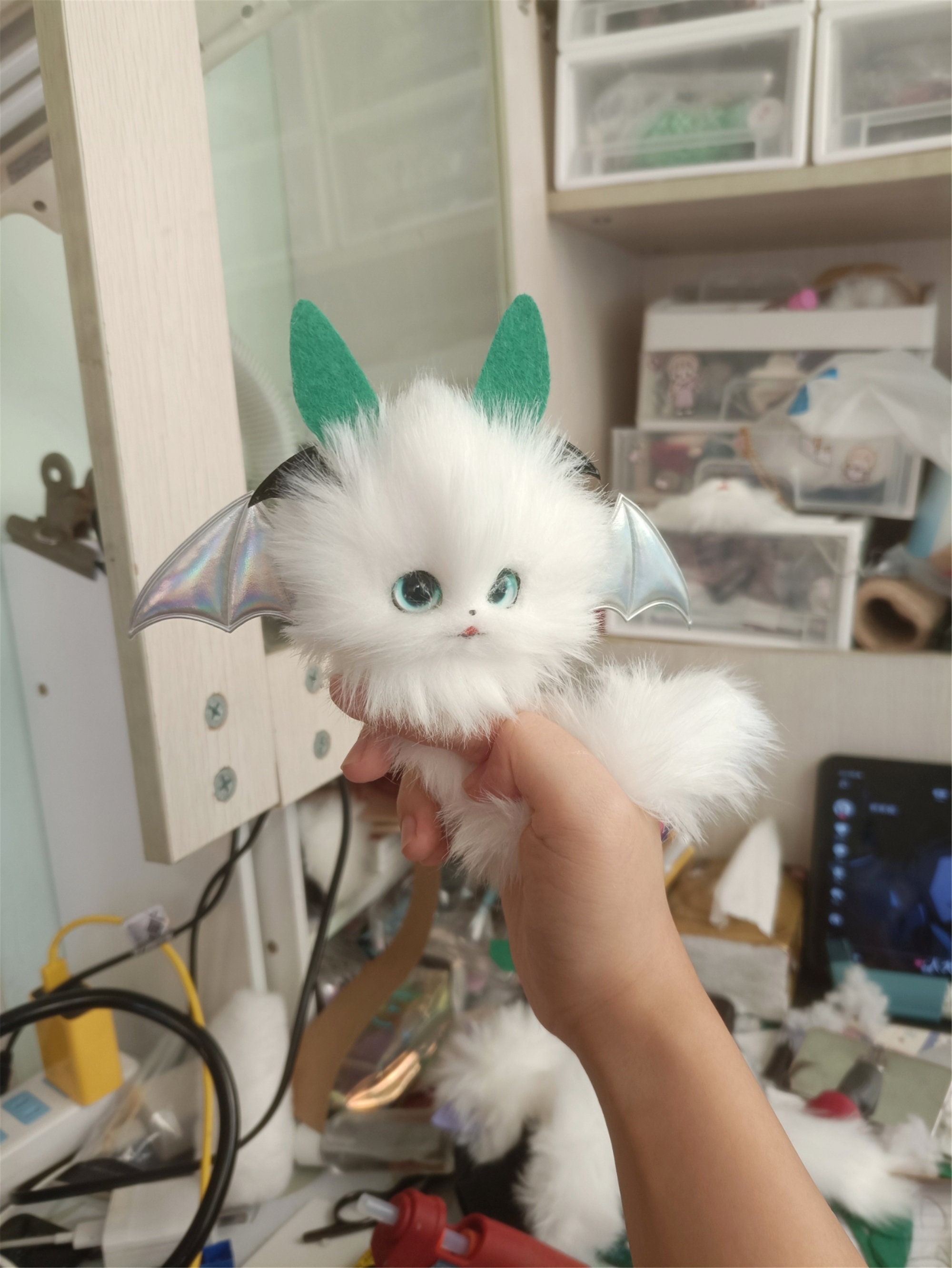 White Flying Bats Doll,simulation Animal Fantasy Devil Babe Toy,demon ...