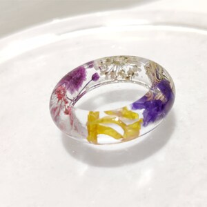 Flower Ring,handmade Pressed Flower Ring,custom Real Flower Rings ...
