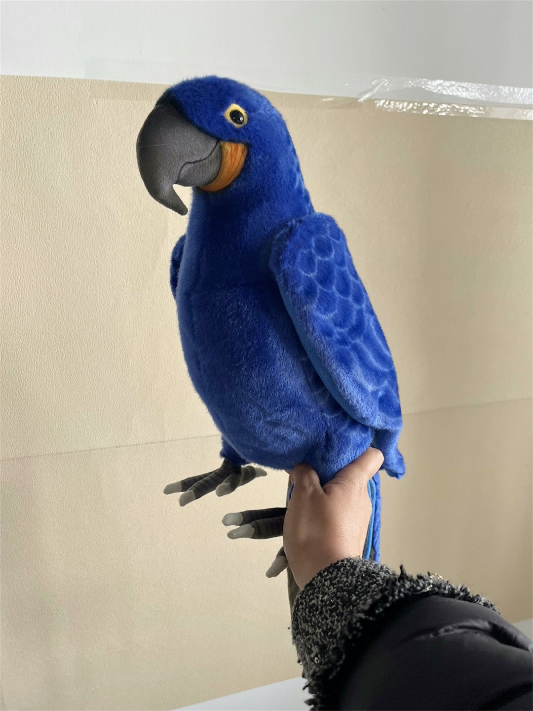 Handmade Realistic Hyacinth Macaw Plush Doll Bedroom Ornament Home ...
