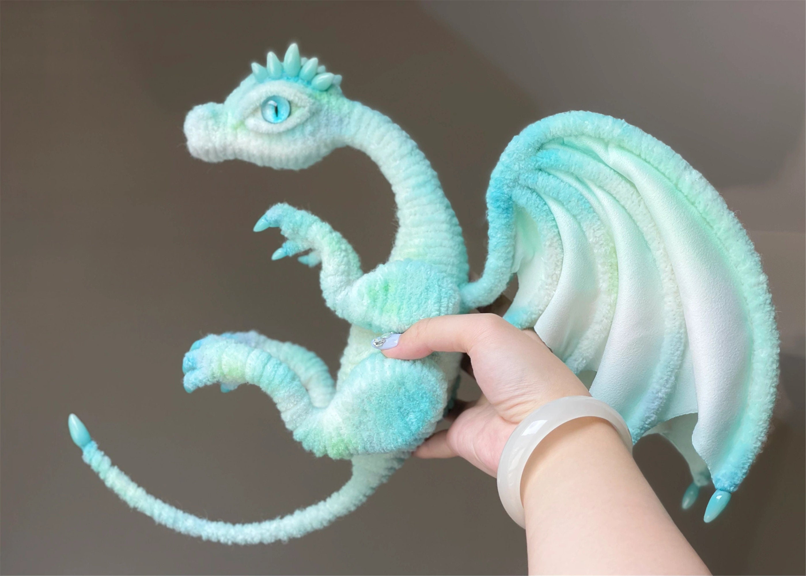 Teal Dragon Doll,pink Fantasy Dragon Toy,holy Ancient Dragon Plush Doll ...