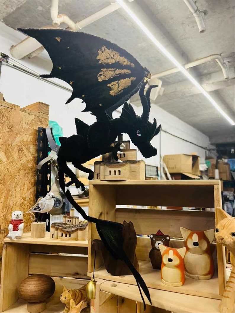 Black Dragon Doll,demon Fantasy Dragon Toy,pterosaur Plush Doll ...