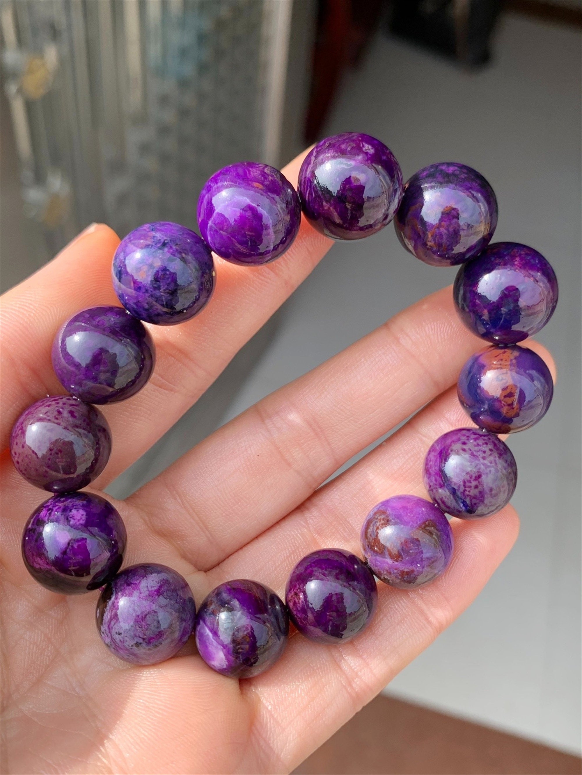 Sugilite Bracelet,purple Sugilite Beads Bracelet,metaphysical Crystals ...