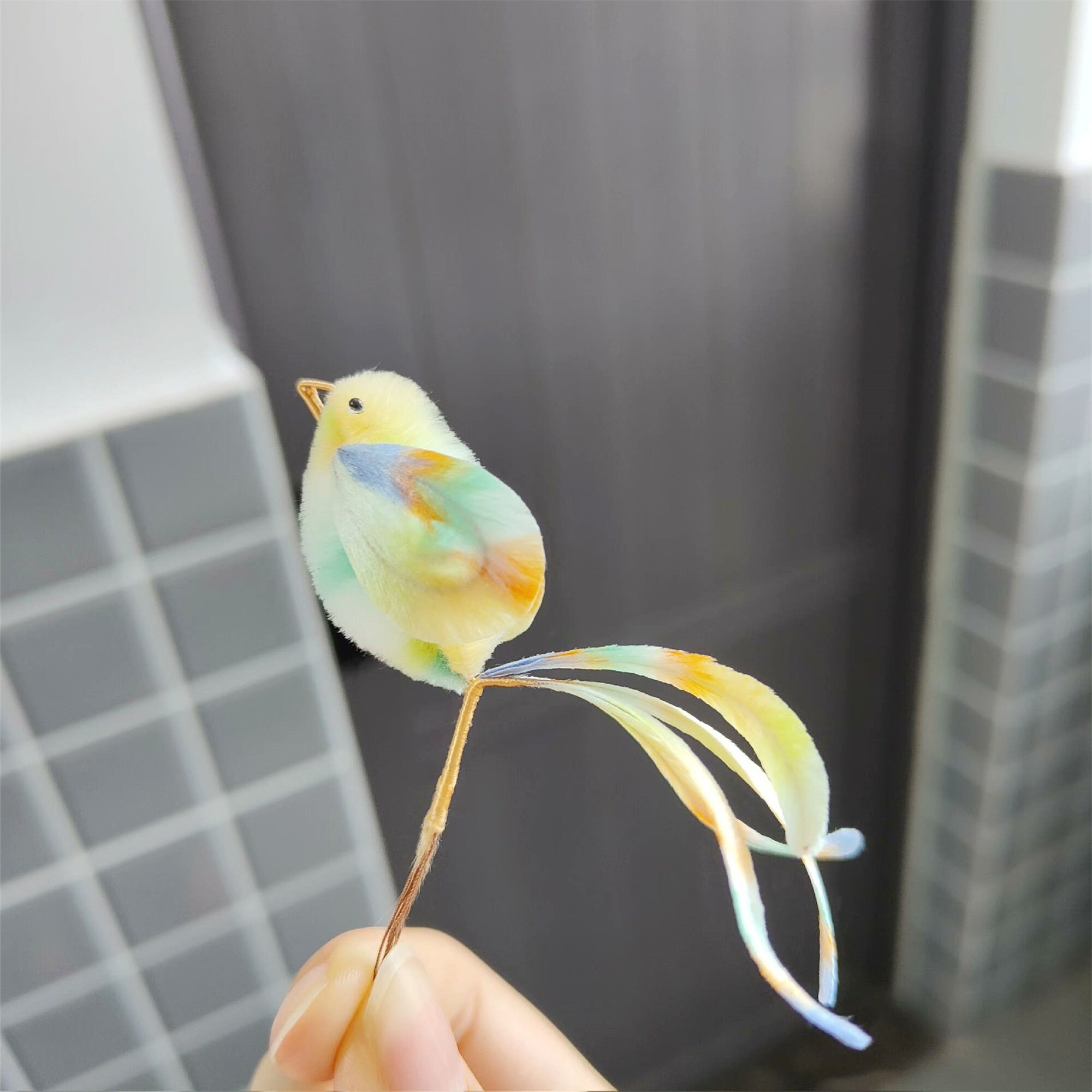 Purple Fat Bird Velvet Flower Hairpin,handmade Peach Blossom Hairpin ...