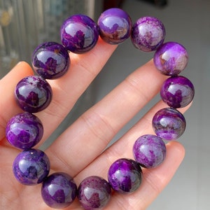 Sugilite Braceletpurple Sugilite Beads Braceletmetaphysical - Etsy