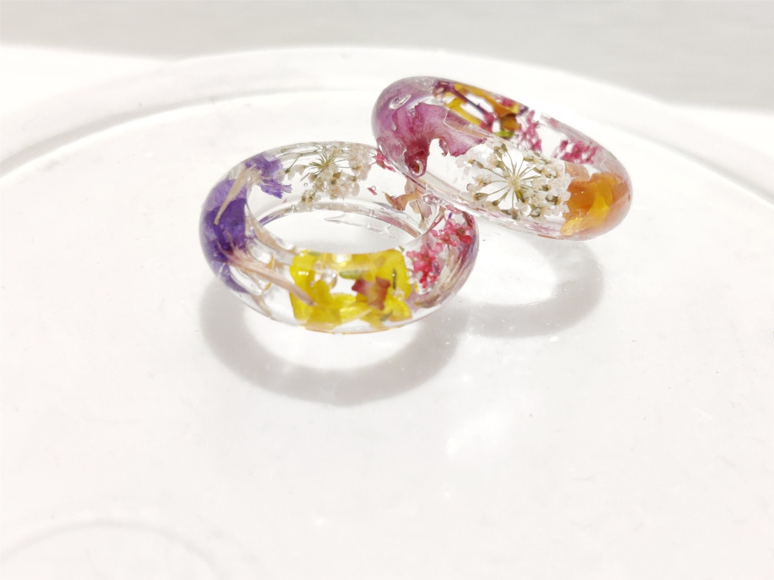 Flower Ring,handmade Pressed Flower Ring,custom Real Flower Rings ...