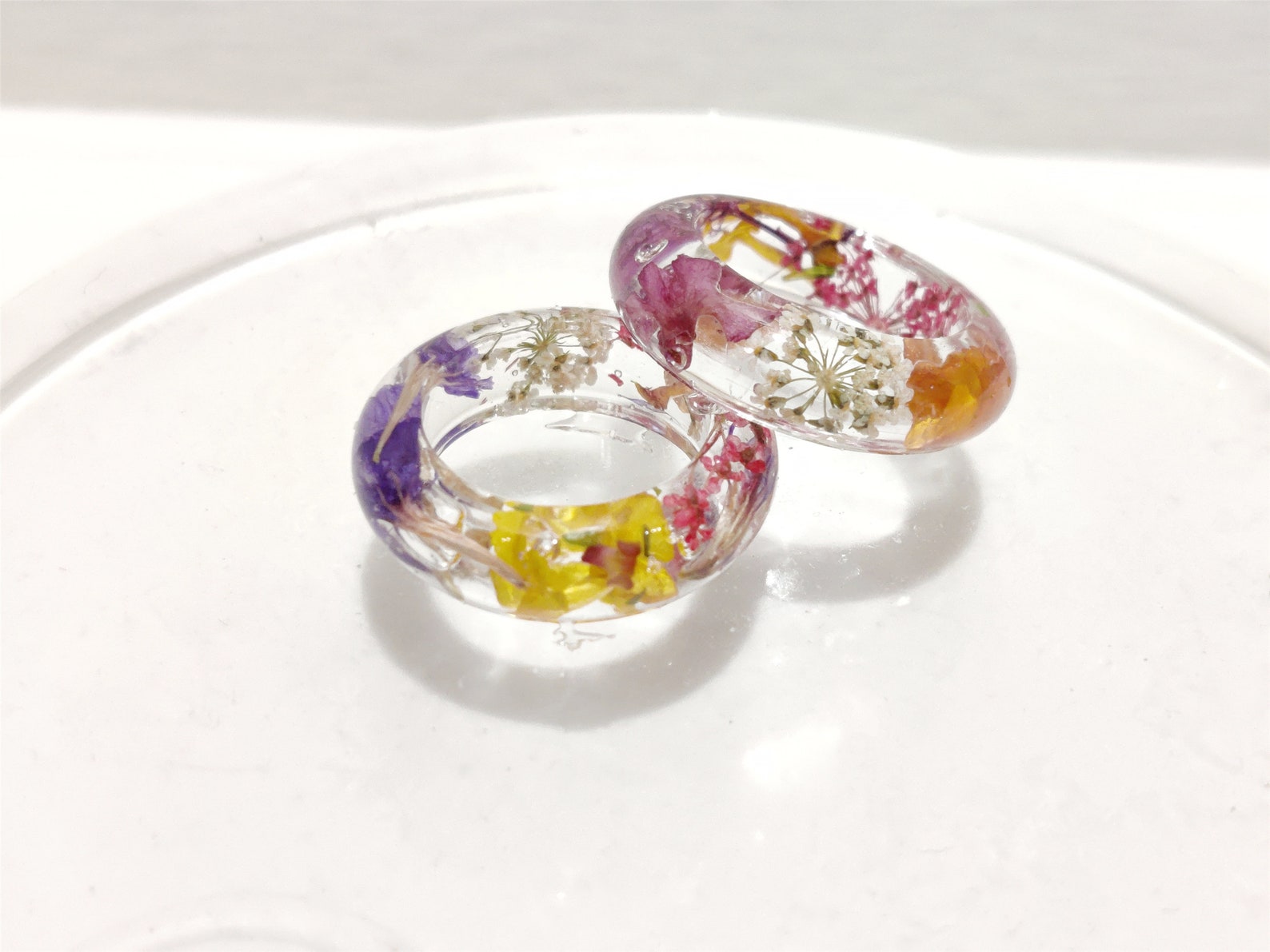 Flower Ring,handmade Pressed Flower Ring,custom Real Flower Rings ...