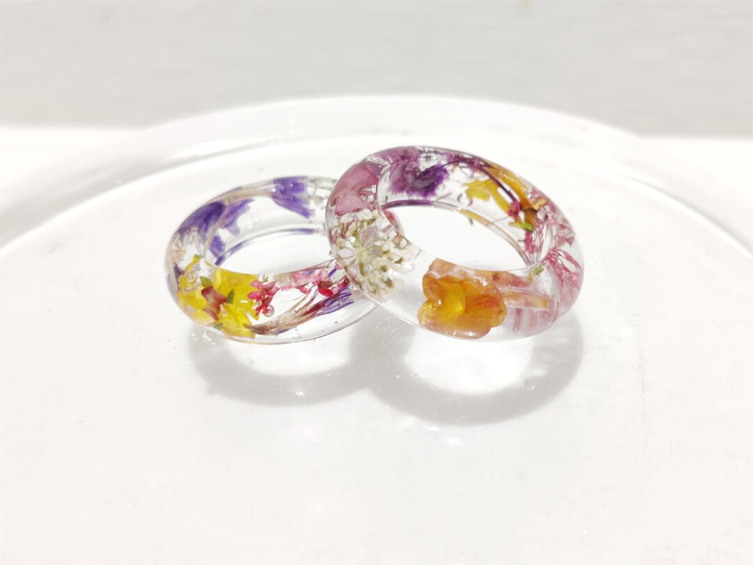 Flower Ring,handmade Pressed Flower Ring,custom Real Flower Rings ...