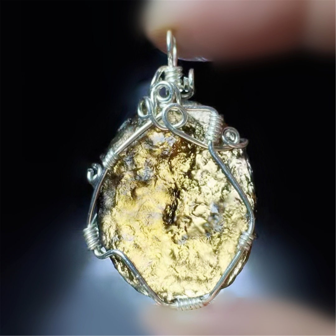 Natural Raw Saffordite Meteorite Necklace,real Meteorite Jewellry ...