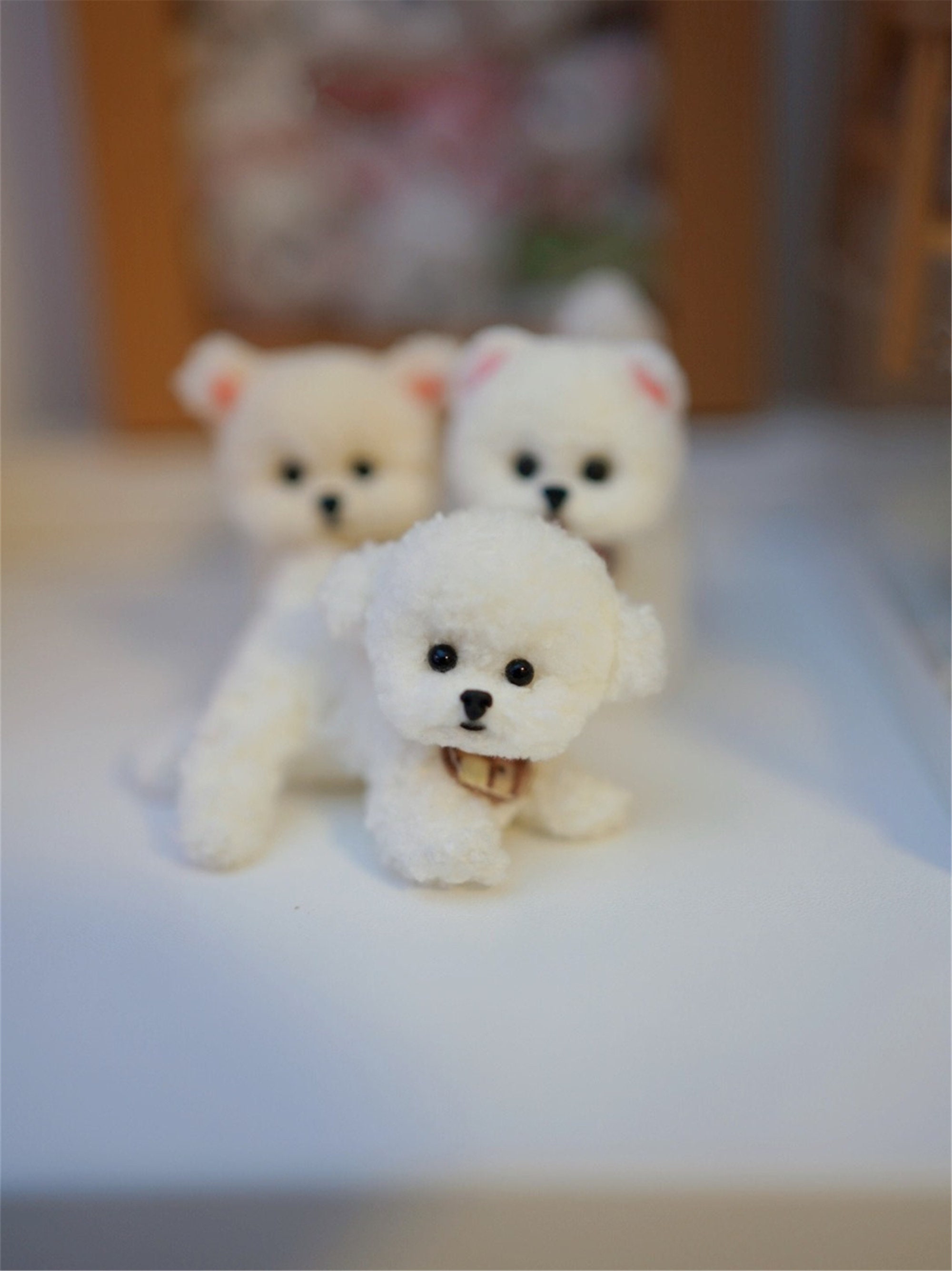 Miniature Bichon Frise Dog Doll Brown Babe Toy,custom Dog Portrait Ob11 ...