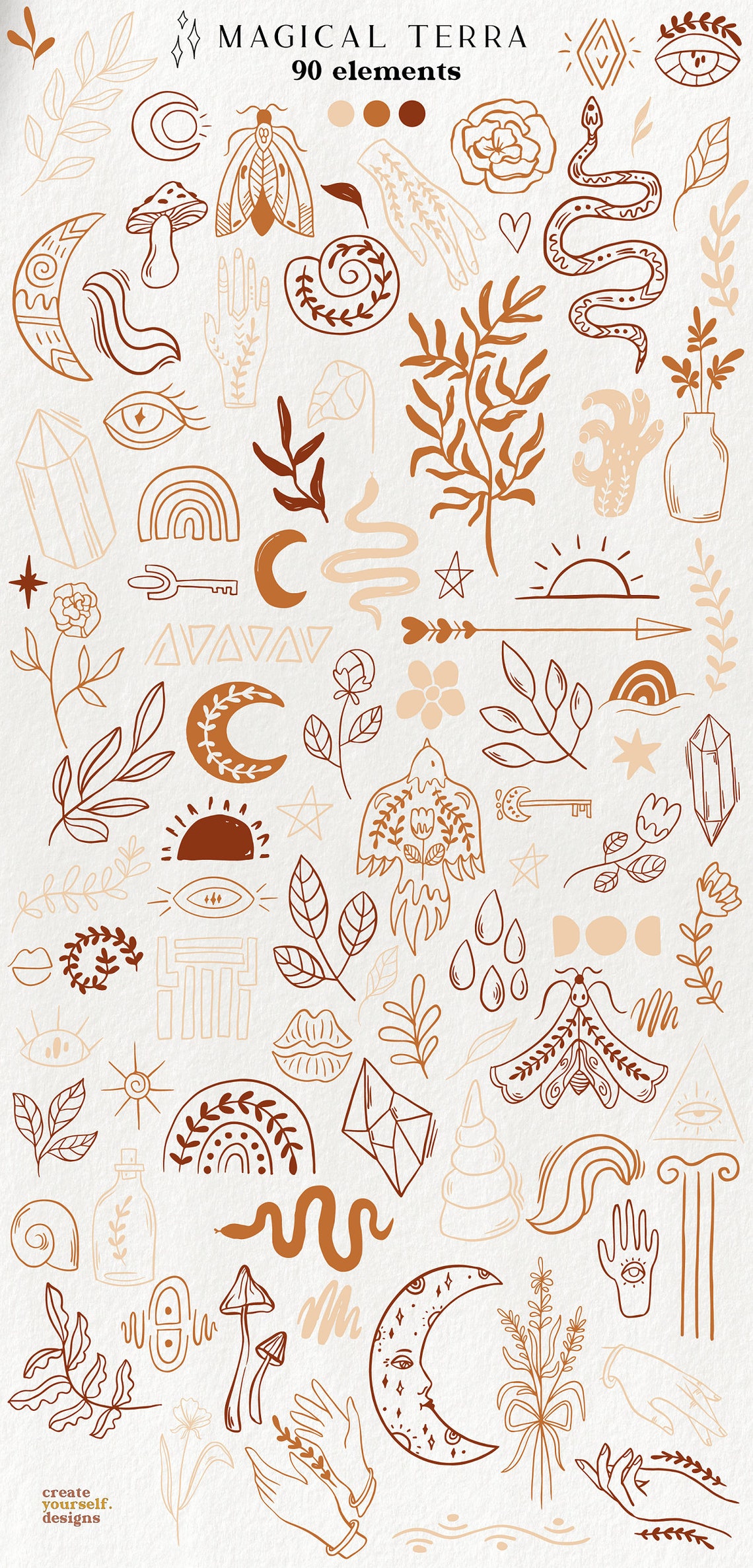 90 Magical Terra Design Elements Patterns Floral - Etsy