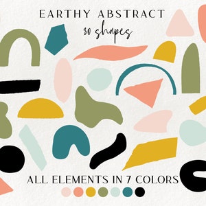 100+ Earthy Abstract Design Elements - Floral Illustrations, Geometric ...