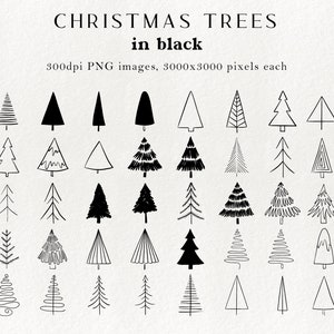 Christmas Tree Clip Art - Modern Scandinavian Christmas Illustrations ...