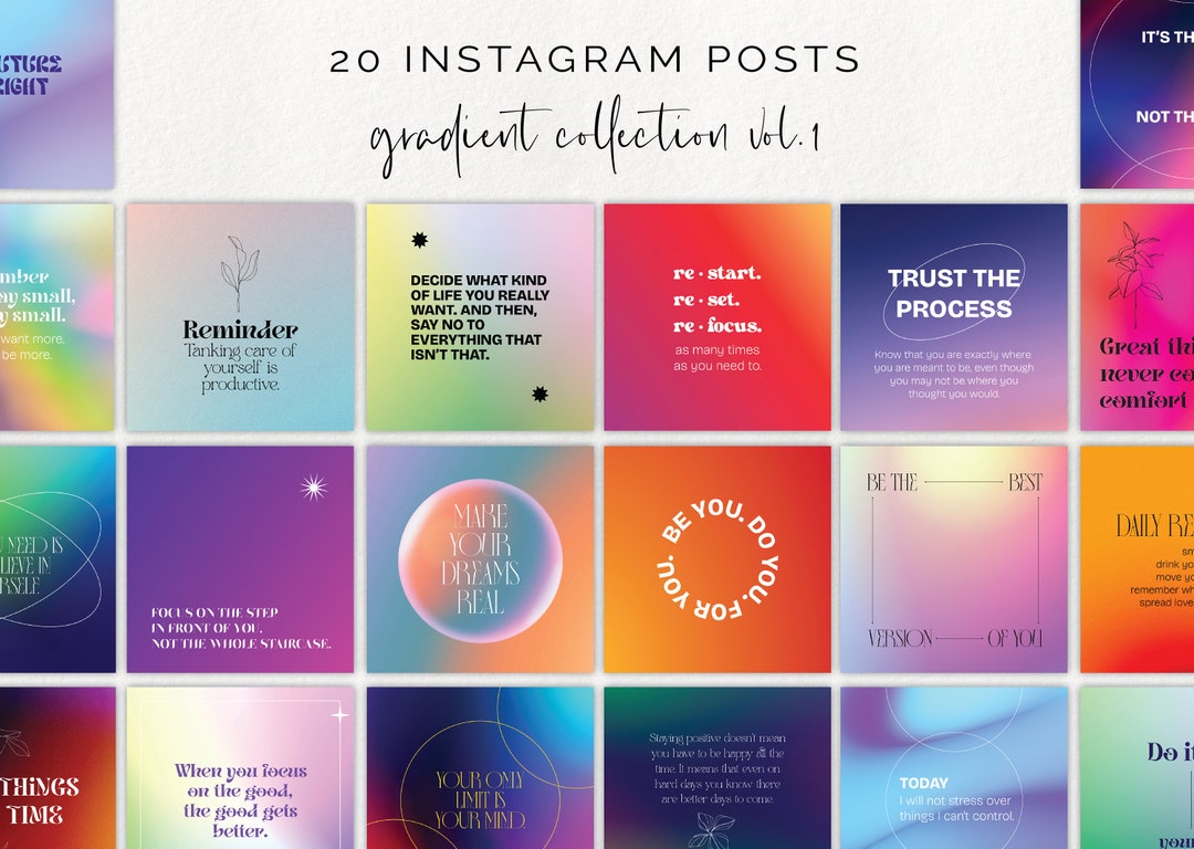 20 Instagram Posts - Motivational Quotes, Instagram Post Template ...