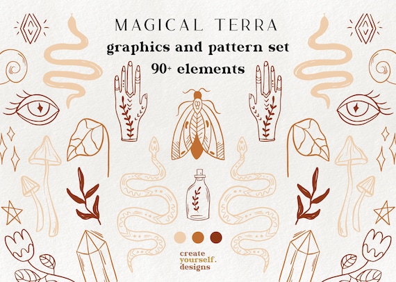 90 Magical Terra Design Elements Patterns Floral | Etsy