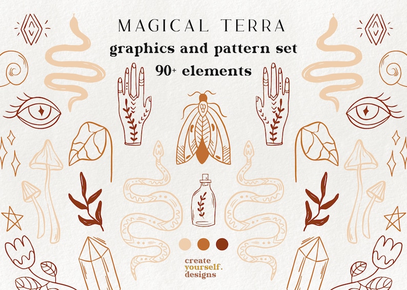 90+ Magical Terra Design Elements Patterns | Floral Illustrations ...