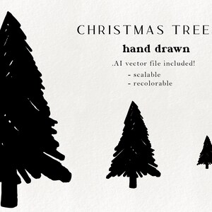 Christmas Tree Clip Art - Modern Scandinavian Christmas Illustrations ...