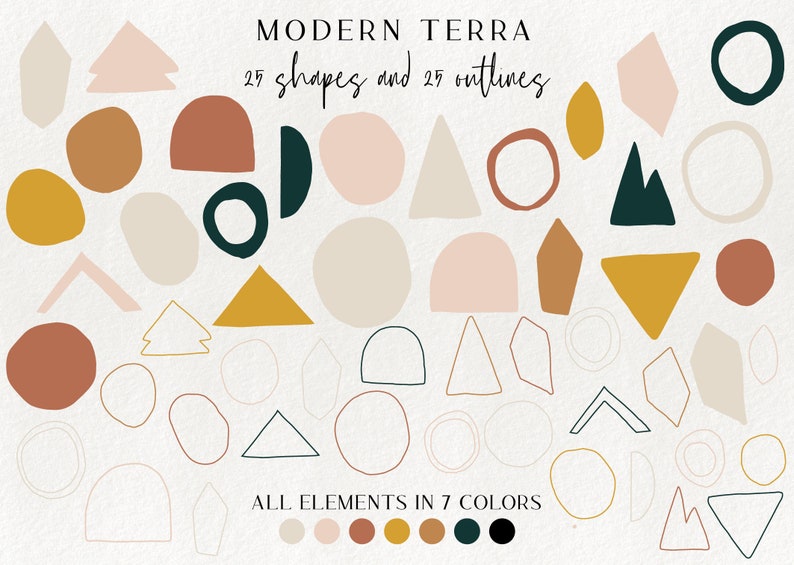 120+ Modern Abstract Design Elements - Floral Illustrations, Geometric ...