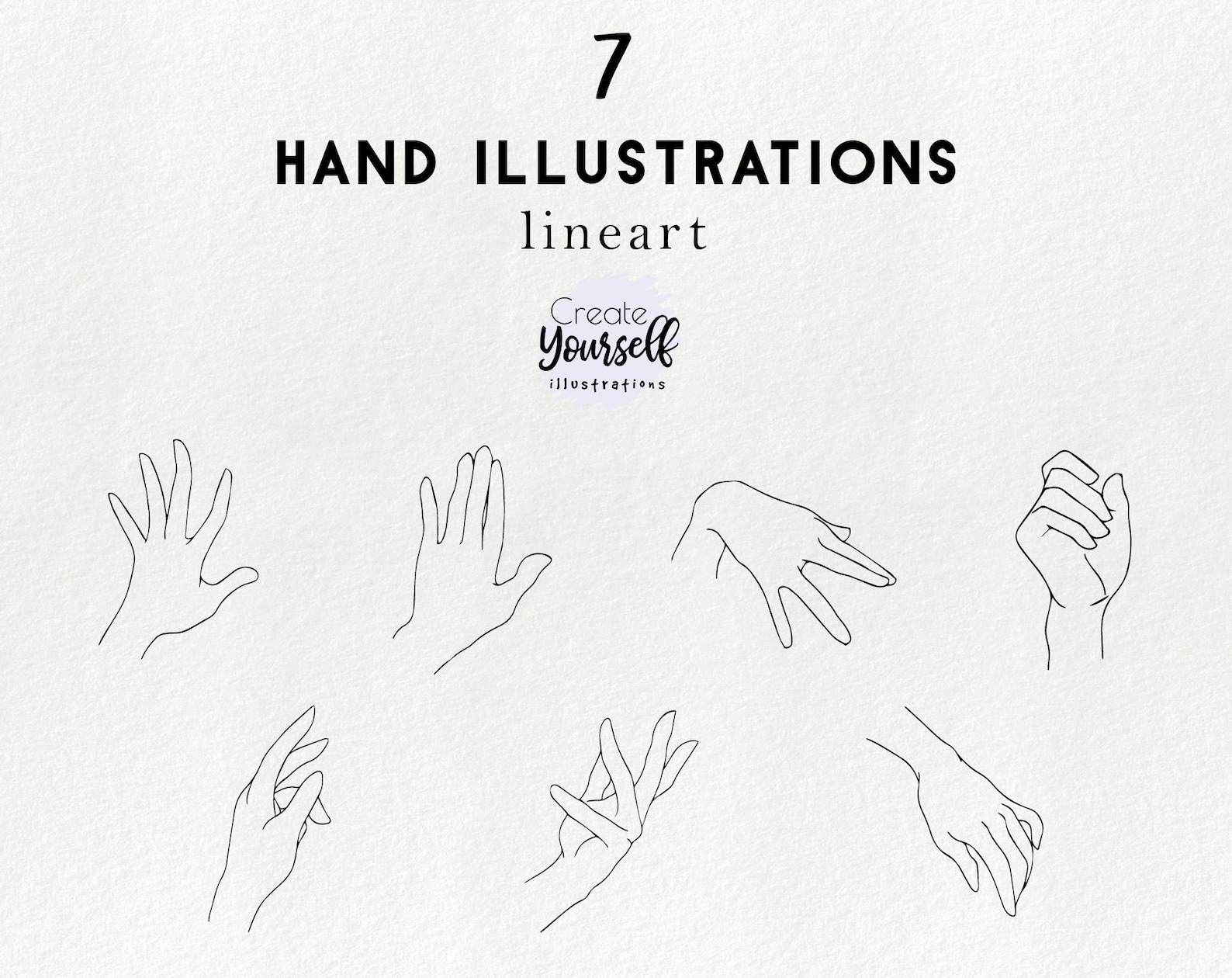 Hand Clipart Doodle Hands, Hand Elements, Boho Abstract Clipart, Hand ...