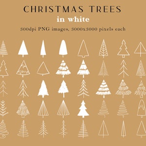 Christmas Tree Clip Art - Modern Scandinavian Christmas Illustrations ...