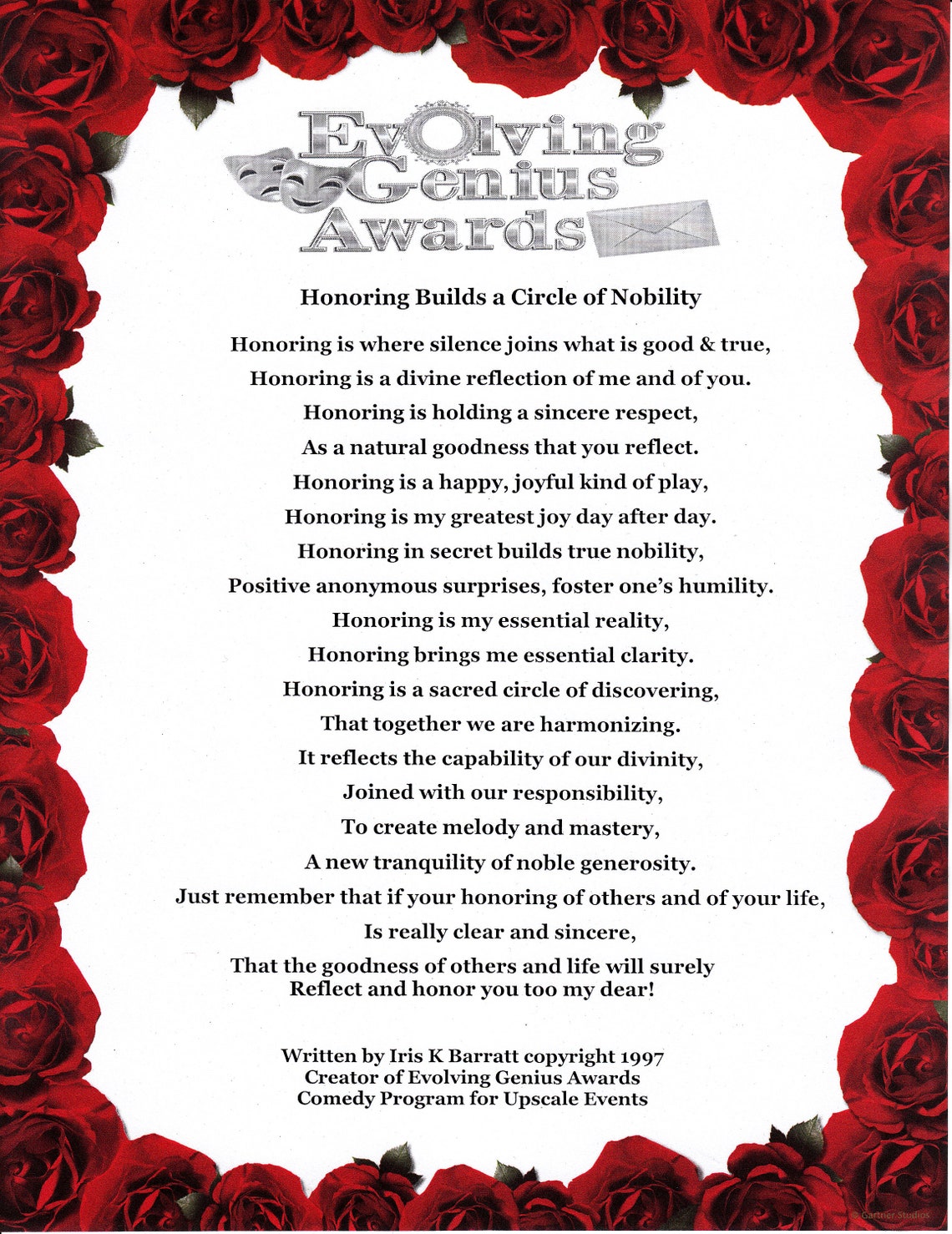 Creative Genius Award, Appreciation Award, Art Award, Party Favors ...