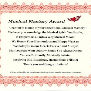 Creative Genius Award, Appreciation Award, Art Award, Party Favors ...