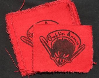 Goblin Army Military Text Linocut Patch - Etsy