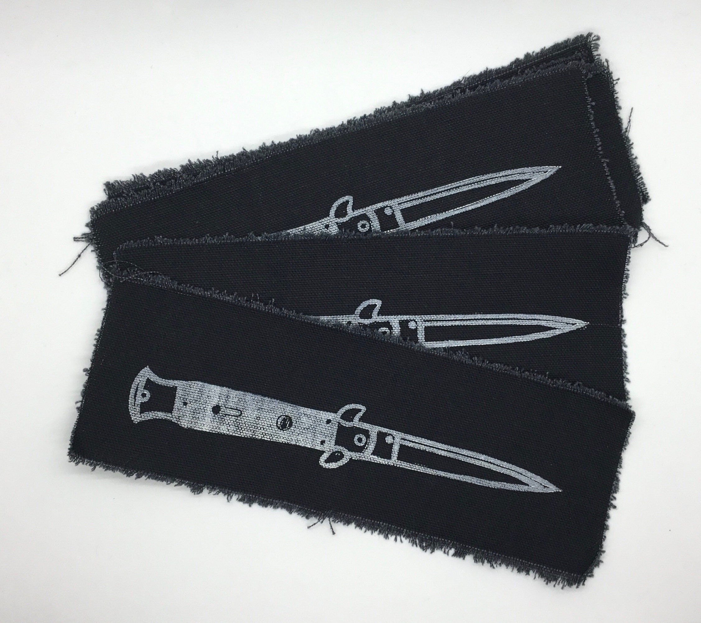 Switchblade Linocut Patch - Etsy