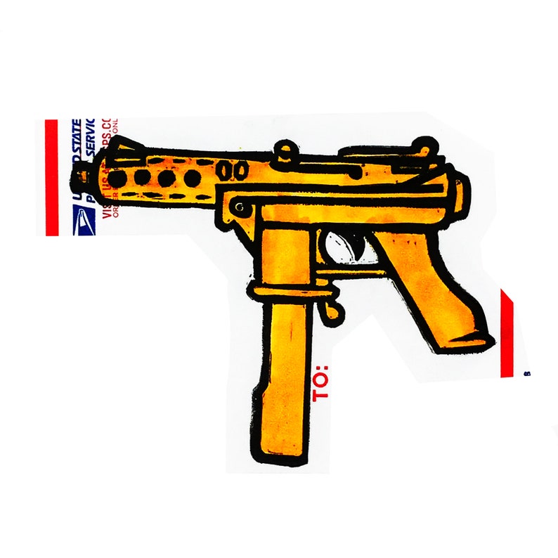 Submachine Gun SMG Linocut Graffiti Slap Stickers Combo Pack - Etsy