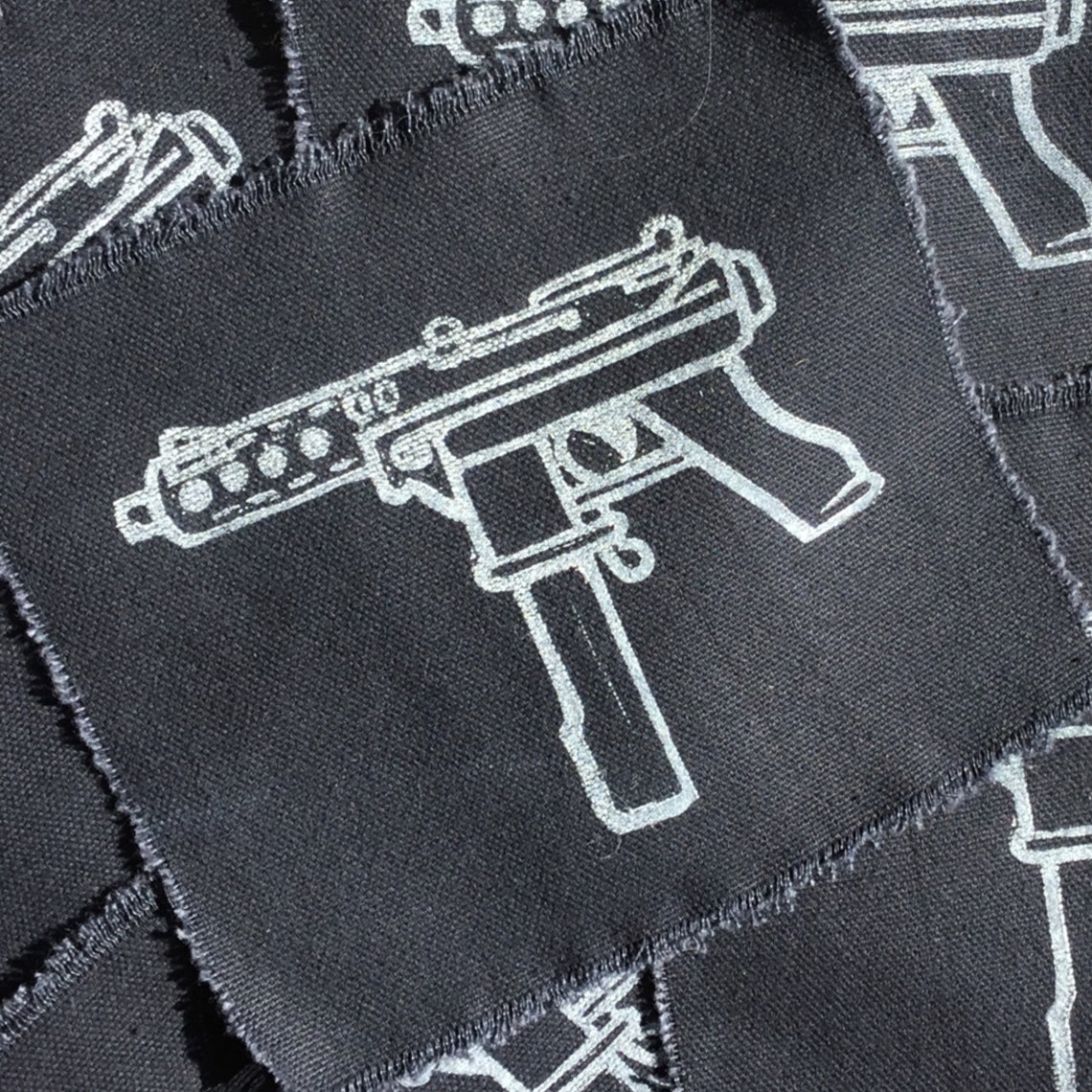 Tec 9 Submachine Gun Linocut Patch - Etsy