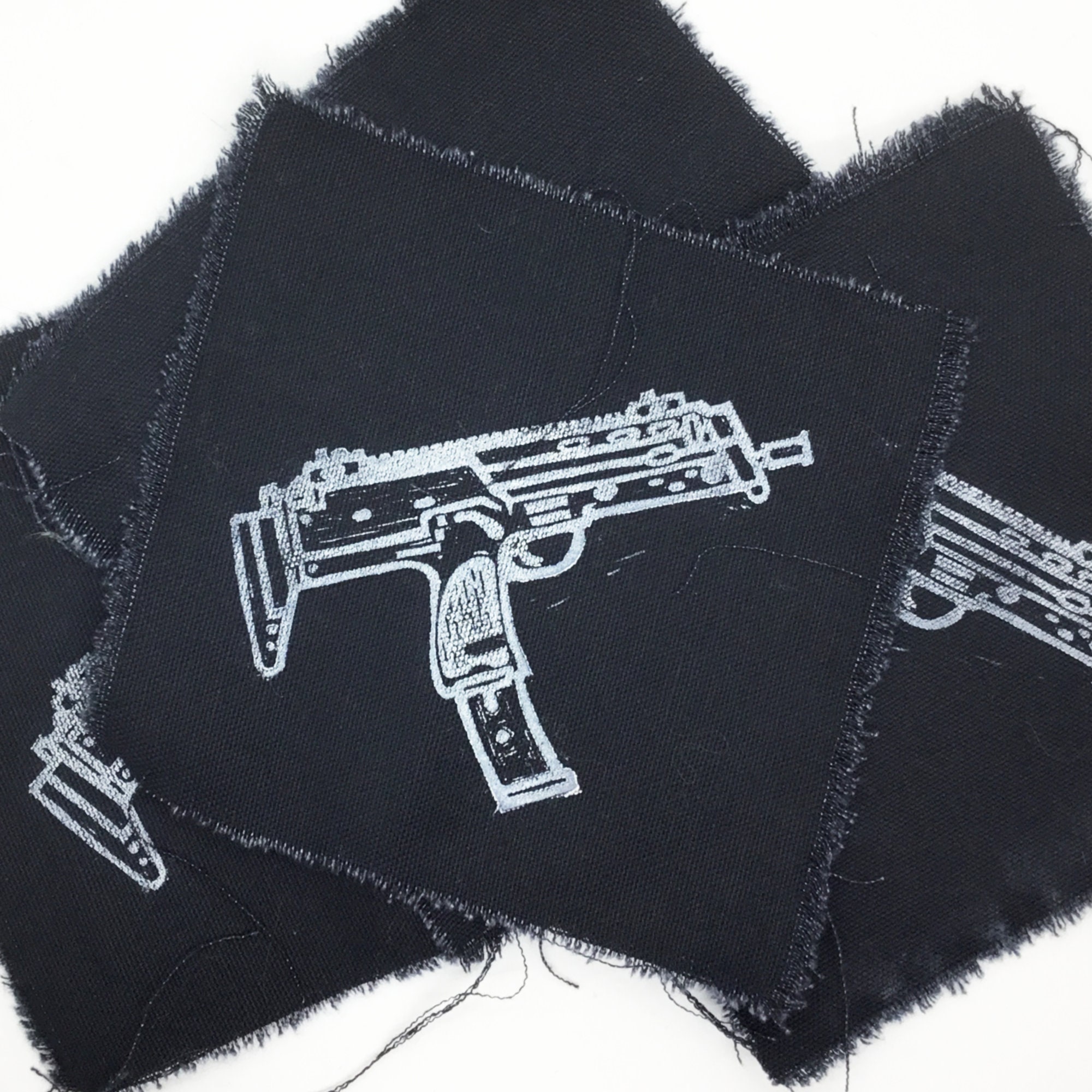 MP7 Submachine Gun Linocut Patch - Etsy