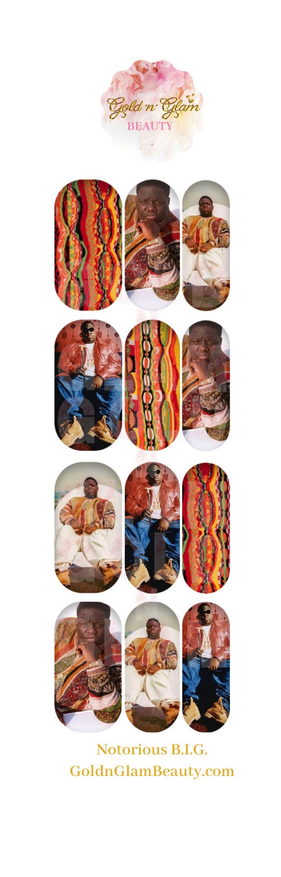 Notorious B.I.G. Waterslide Nail Decals | Etsy