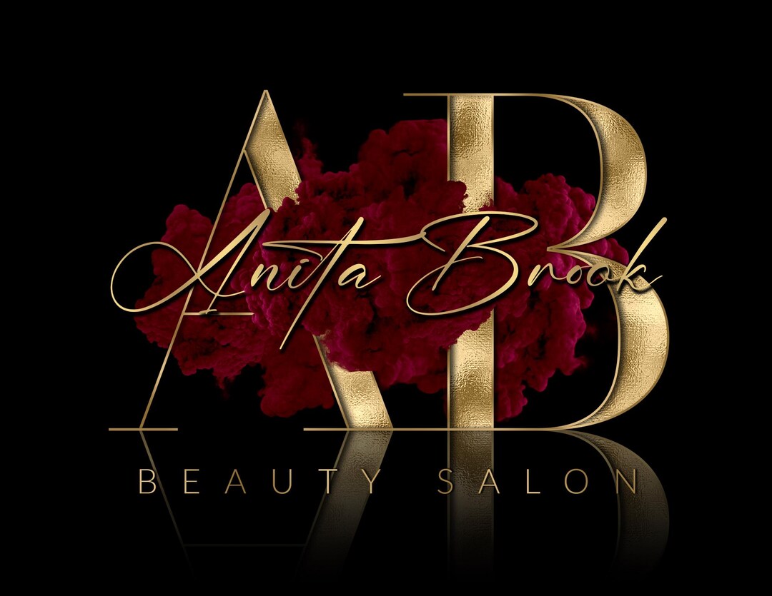 Beauty Logo, Gold Logo, Red Smoke Logo, Interior Design Logo, Initial ...