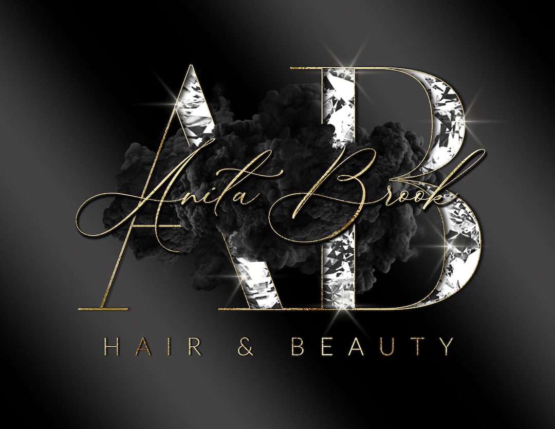 Beauty Logo, Black and Gold Logo, Diamond Logo, Signature Logo, Initial ...