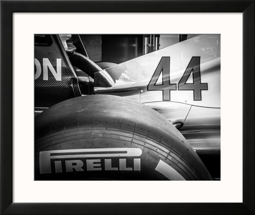 Lewis Hamilton No 44 Rear Right, Art, Black & White Print, Wall Art ...