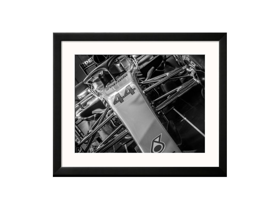 Lewis Hamilton No 44 Race Car Closeup, Digital, Black & White Print ...