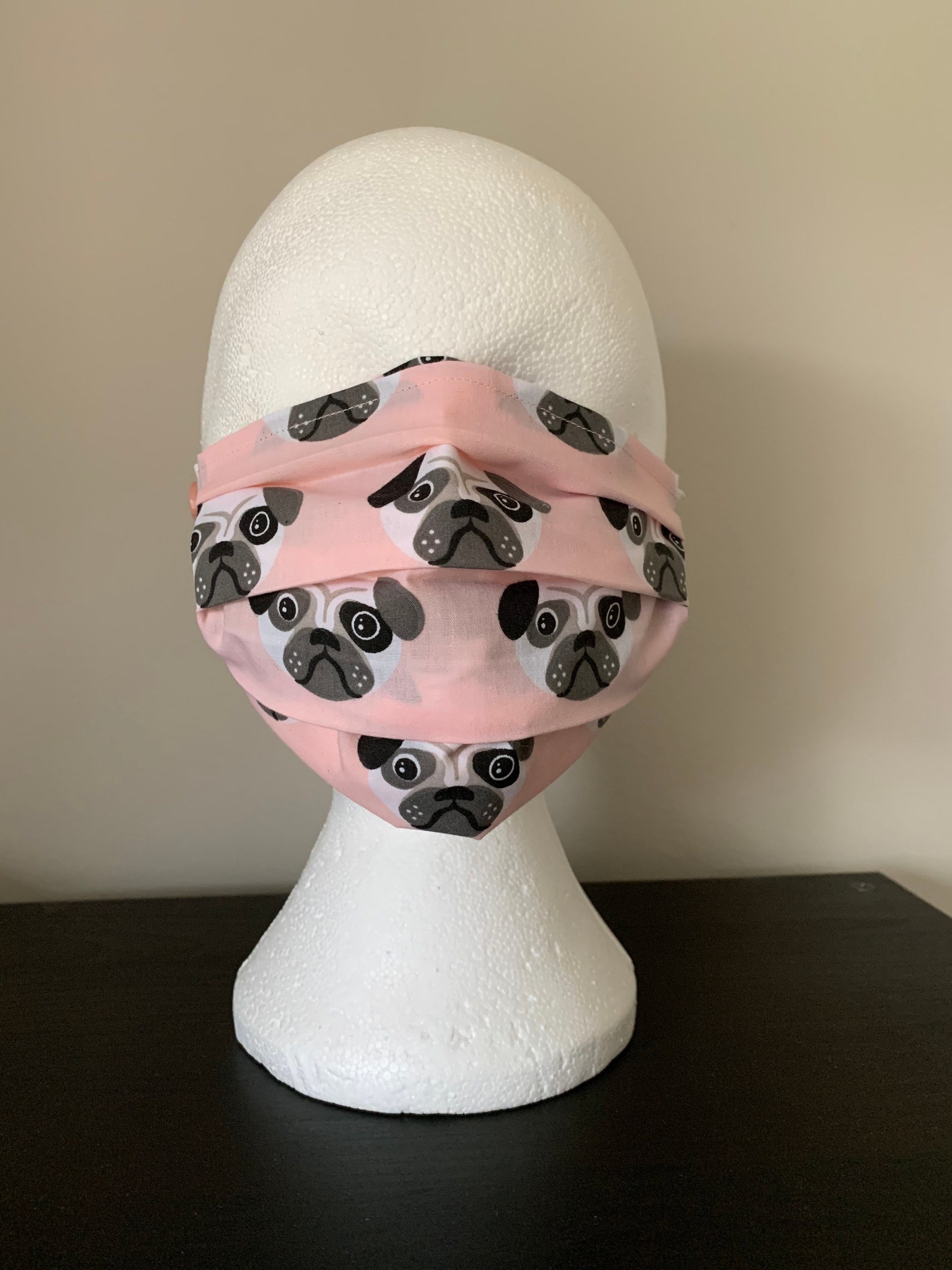 Pug Face Mask: Fabric Double Layer of Cotton with Filter | Etsy