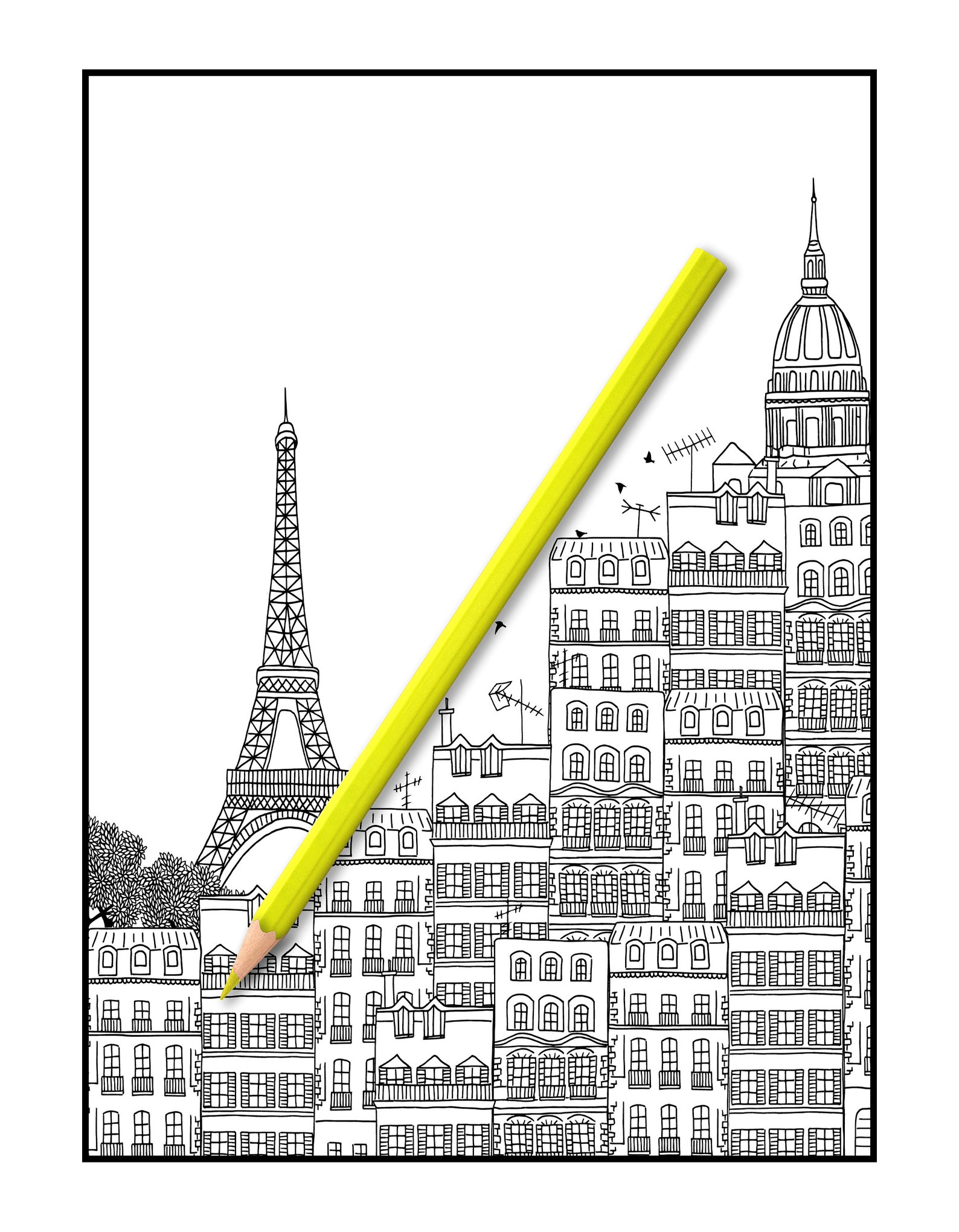 Printable Cityscapes Coloring Pages Coloring Book For Adults Etsy