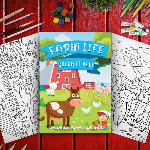 Printable Coloring for Kids Farm Activity Coloring Pages - Etsy