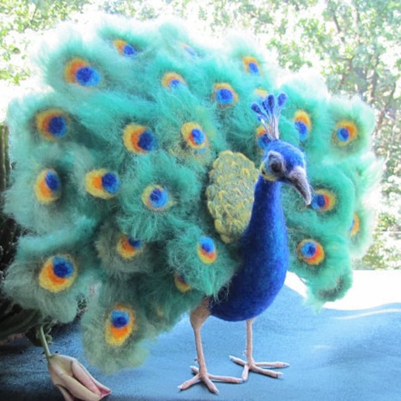 Felt Peacock - Etsy
