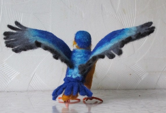 Bird Made of Wool Kingfisher Bird Made by Hands Felted Bird - Etsy