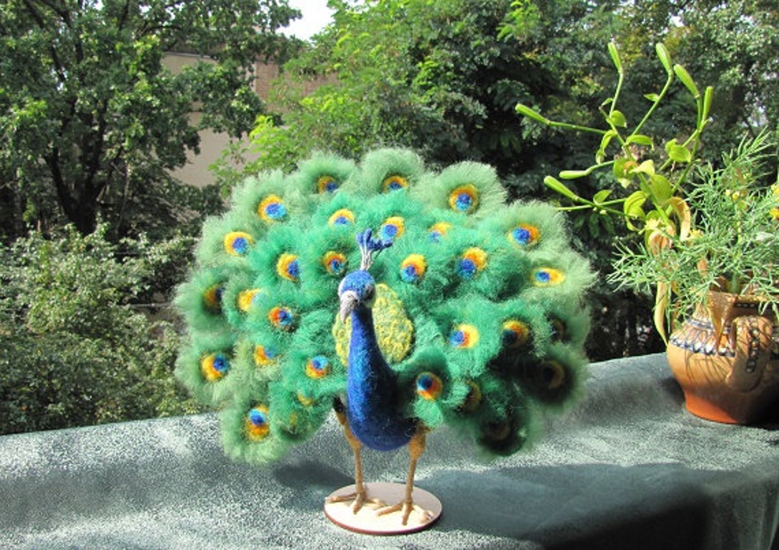 Peacock Peacock-symbol of Beauty Felt Peacock Felted Bird | Etsy