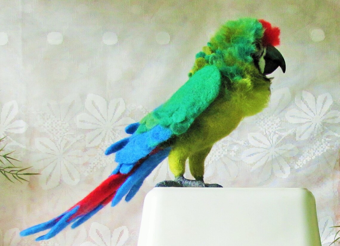 Felt Parrot Macaw Bird Made of Wool for Interior - Etsy