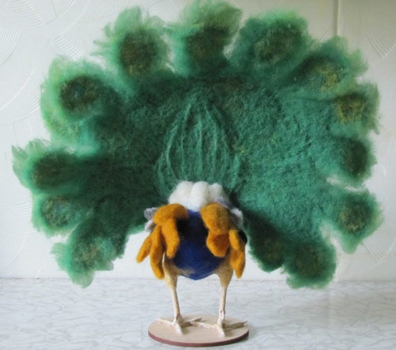 Peacock Peacock-symbol of Beauty Felt Peacock Felted Bird - Etsy