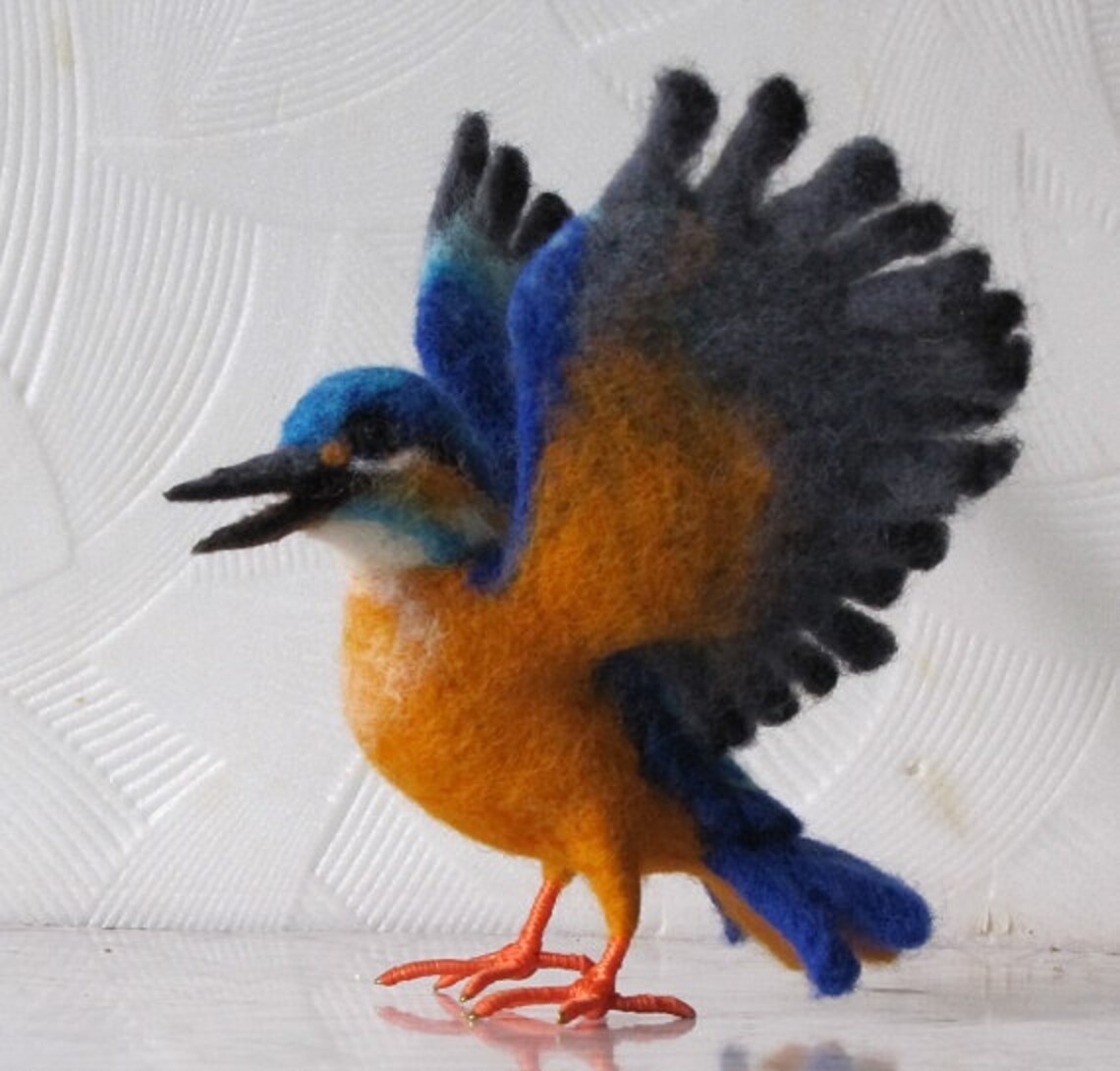 Bird Made of Wool Kingfisher Bird Made by Hands Felted Bird - Etsy