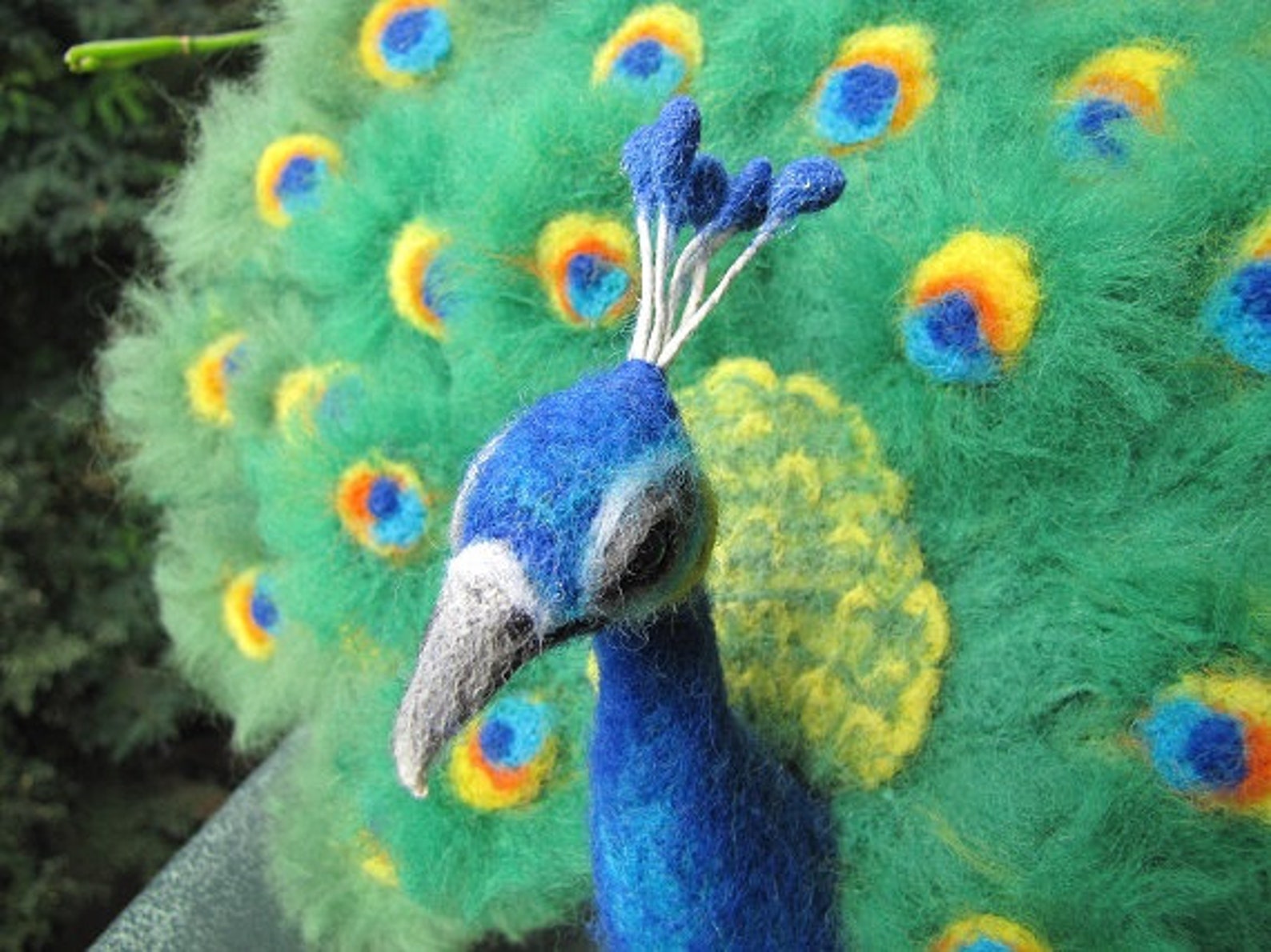 Peacock Peacock-symbol of Beauty Felt Peacock Felted Bird | Etsy