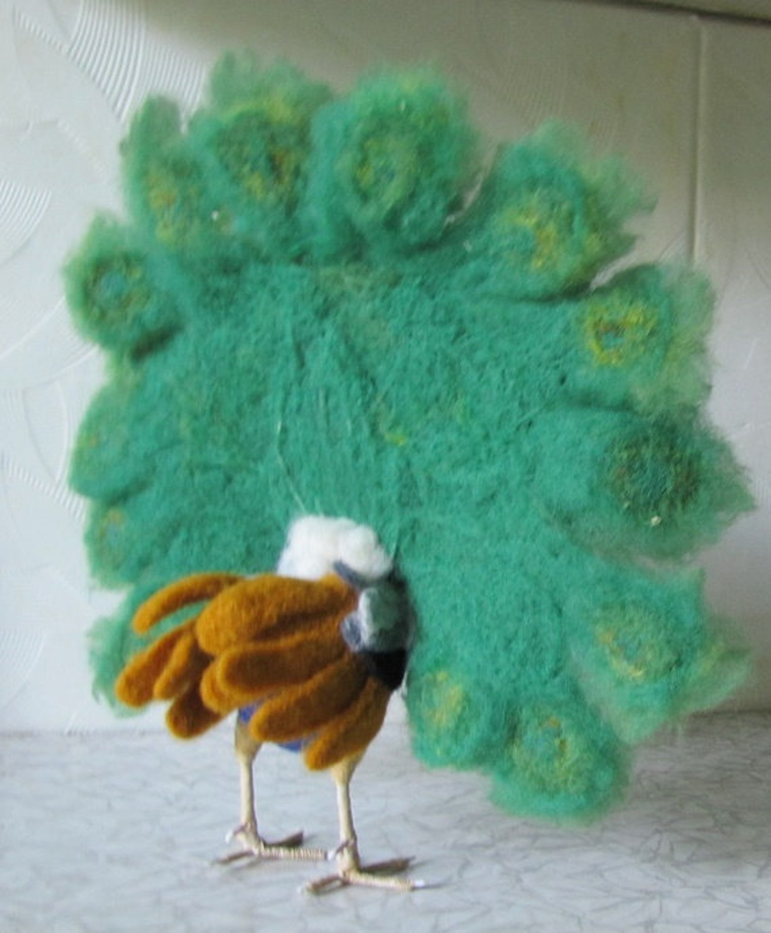 Peacock Peacock-symbol of Beauty Felt Peacock Felted Bird | Etsy