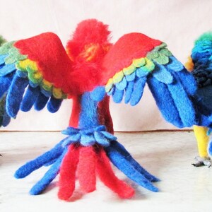 Felt Parrot Macaw Bird Made of Wool for Interior - Etsy