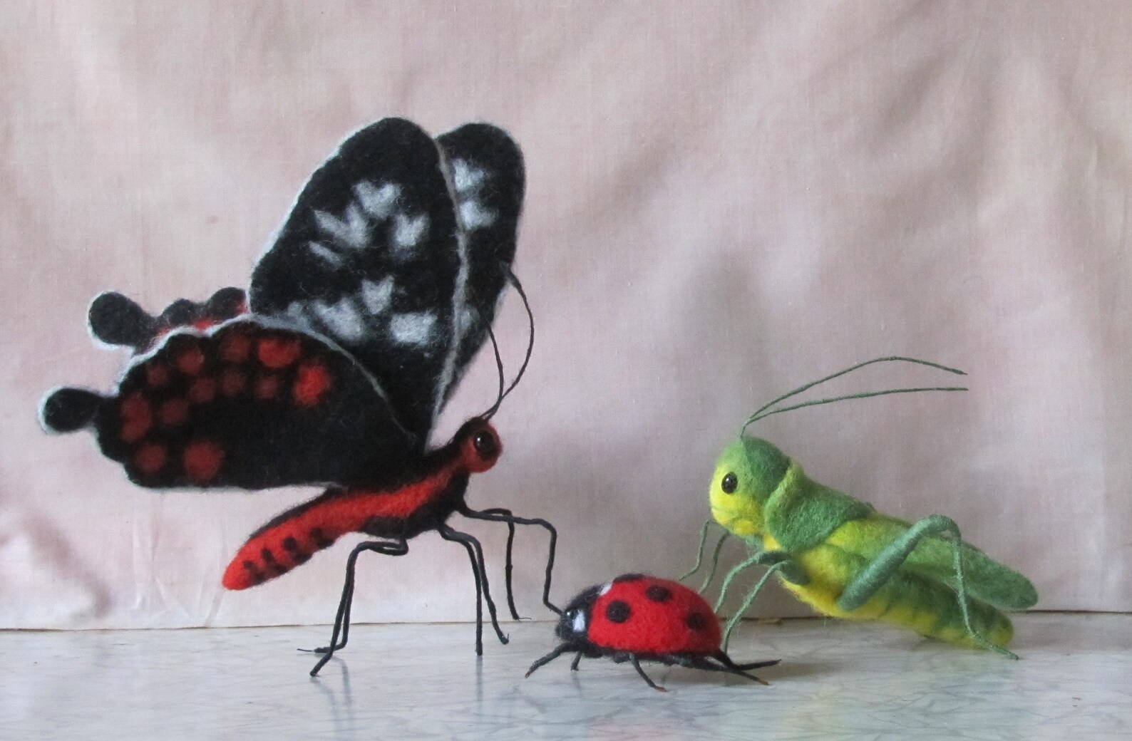 Butterfly Made of Wool Realistic Butterfly Felted Insect Decoration for ...